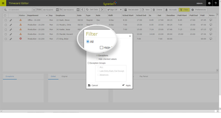 How to easily see which employees have exceptions in their time cards ...