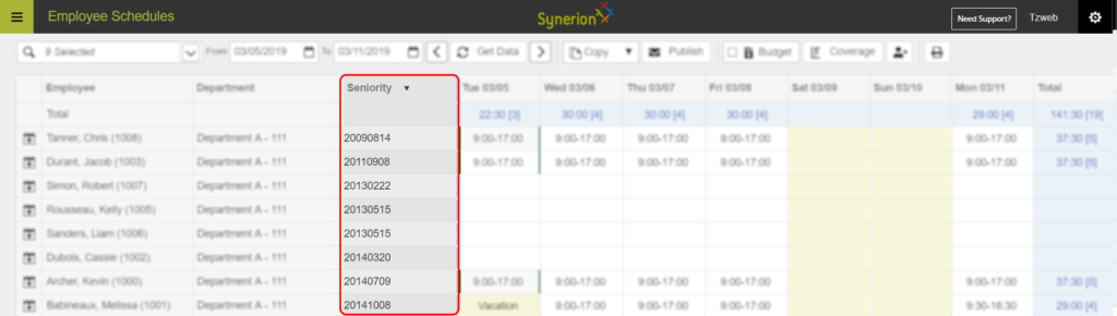 Scheduling Seniority – Synerion Agile Help