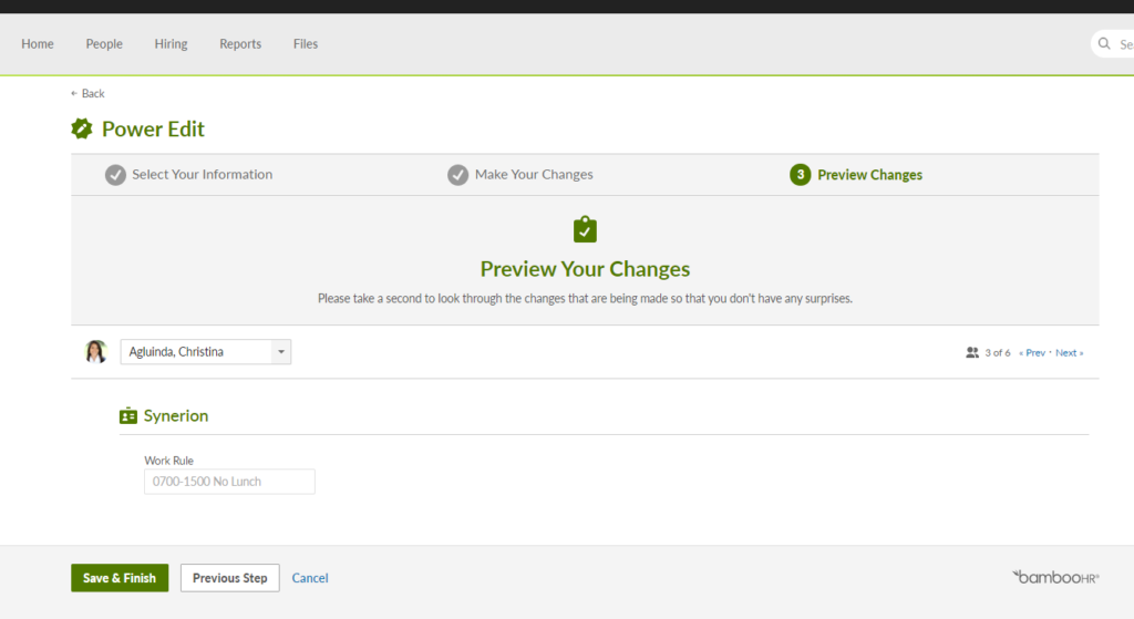 Synerion- BambooHR integration – Synerion Agile Help
