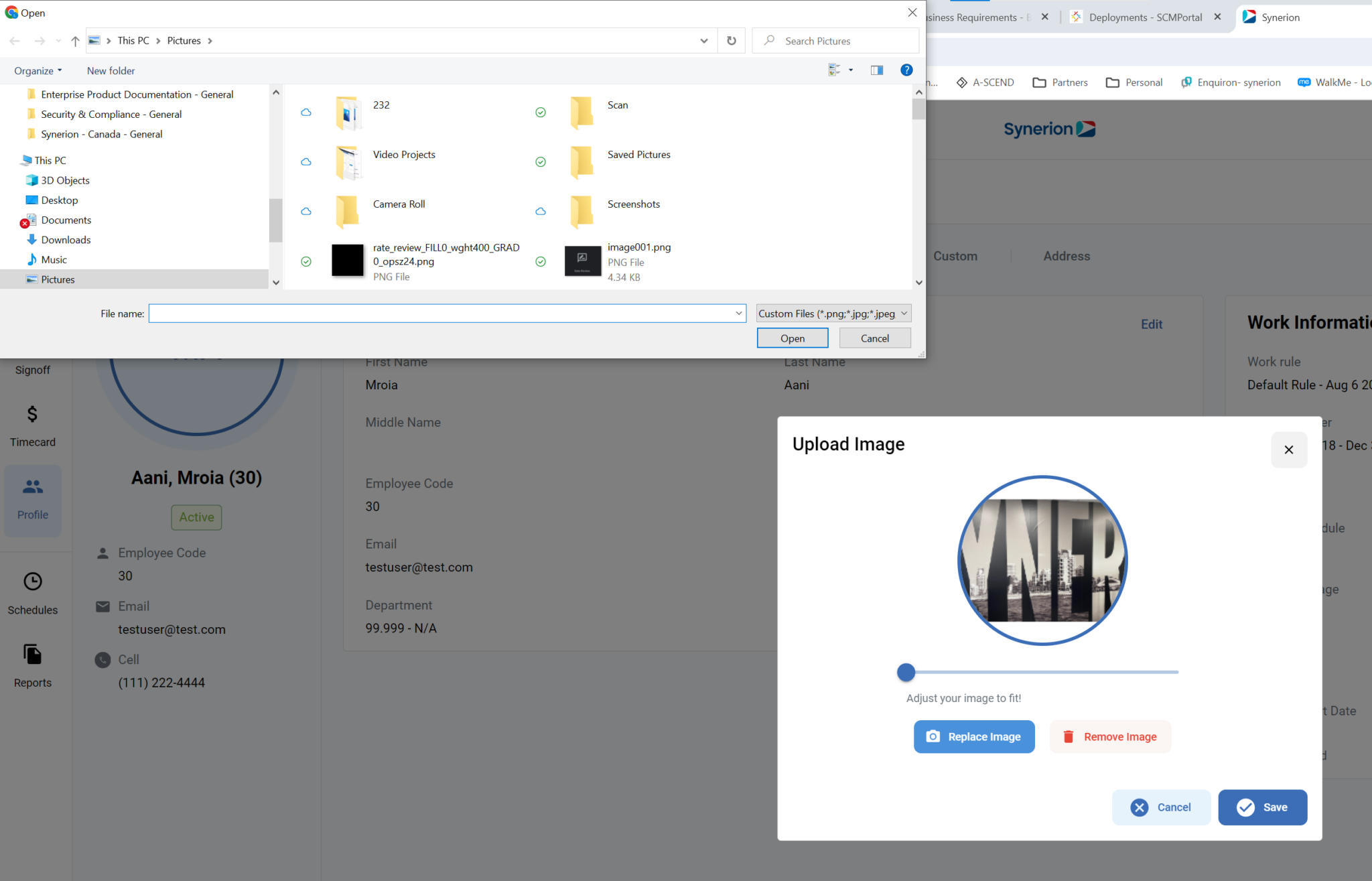 Employee Profile Overview – Synerion Agile Help