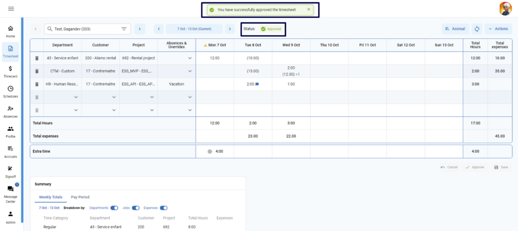 MSS Timesheet_Approve or Reject a Timesheet – Synerion Agile Help
