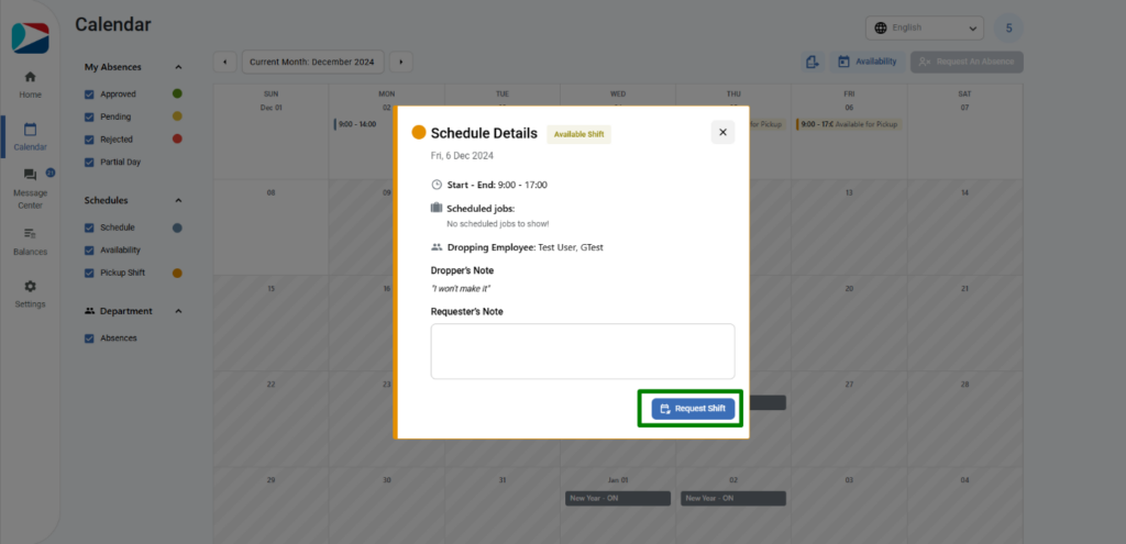 ESS- Shift Swap: Pick up Shift – Synerion Agile Help