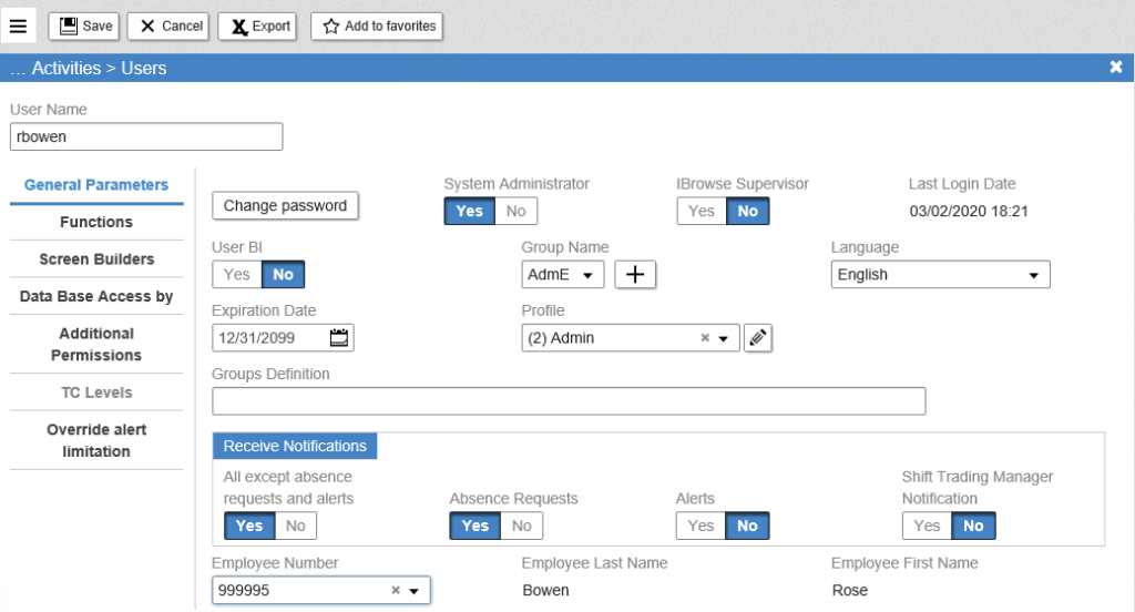 User Access – Synerion Enterprise Help